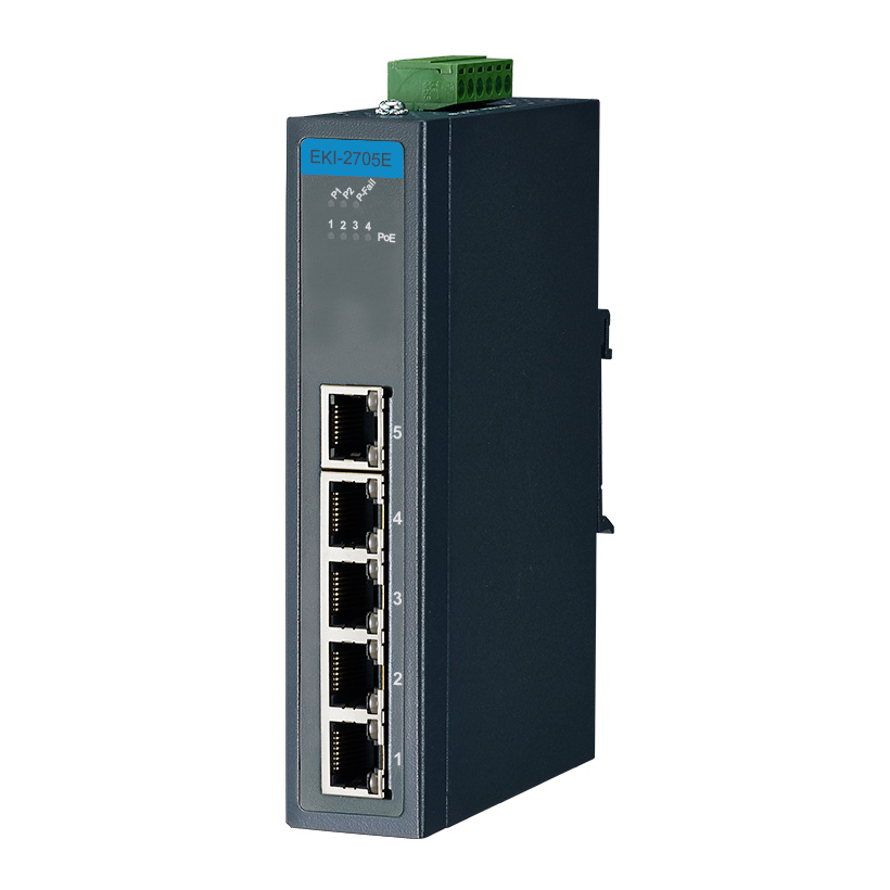 4FE+1GE Unmanaged Ind. PoE Switch W/T EKI-2705E-1GPI-A |研华 IoTMart