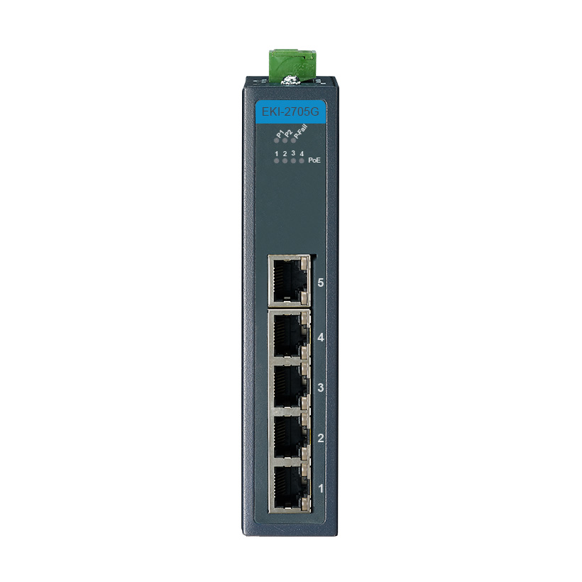 EKI-2705G-1GPI - 4GE PoE+1GE, Unmanaged Ethernet Switch, IEEE802.3af/at ...